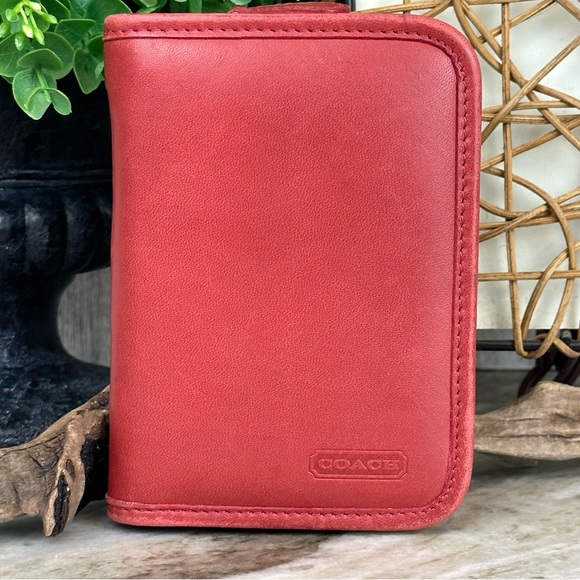 Coach | Accessories | Coach Vintage Red Leather Business Organizer Port ...